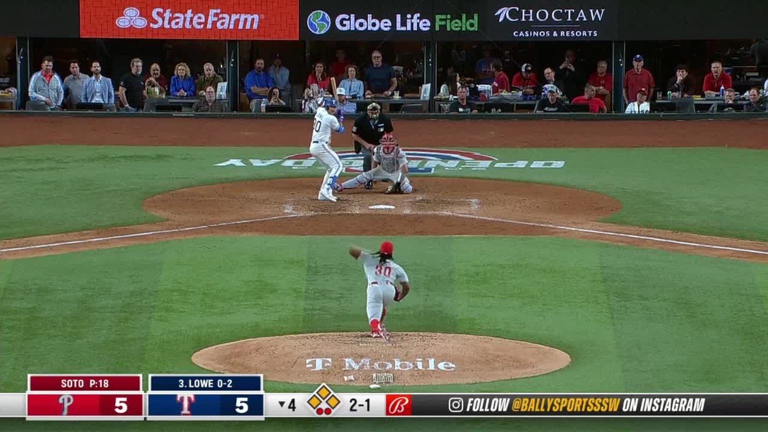 Nathaniel Lowe taps a RBI infield single to the mound | 03/30/2023 ...