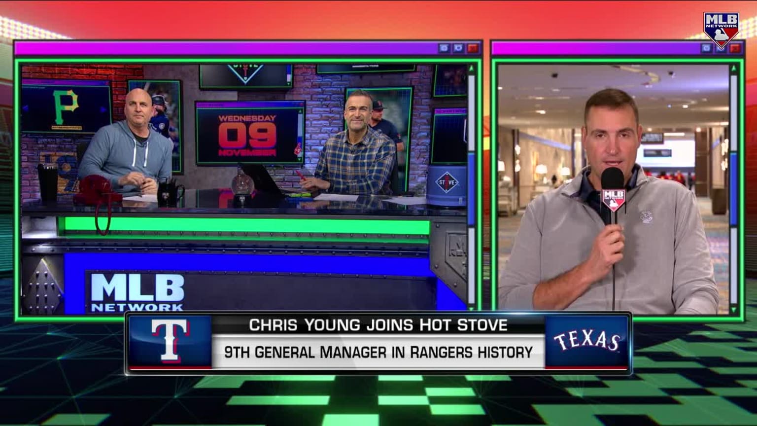 Chris Young joins Hot Stove to talk Rangers, more | 11/09/2022 | Texas ...