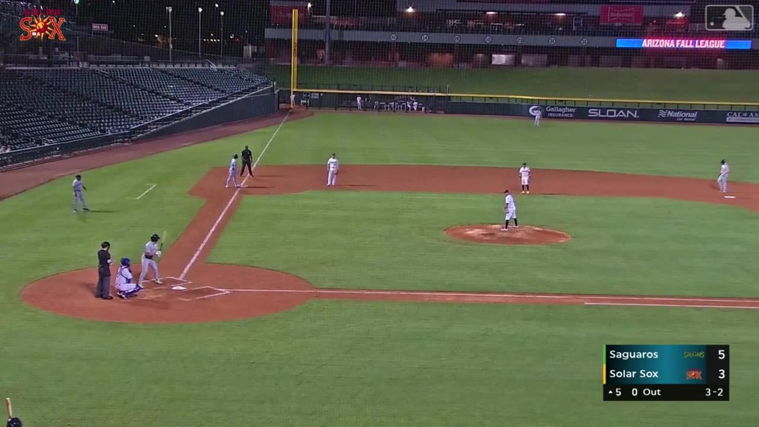 Marco Dinges out on a sacrifice fly to right fielder Brailer Guerrero ...