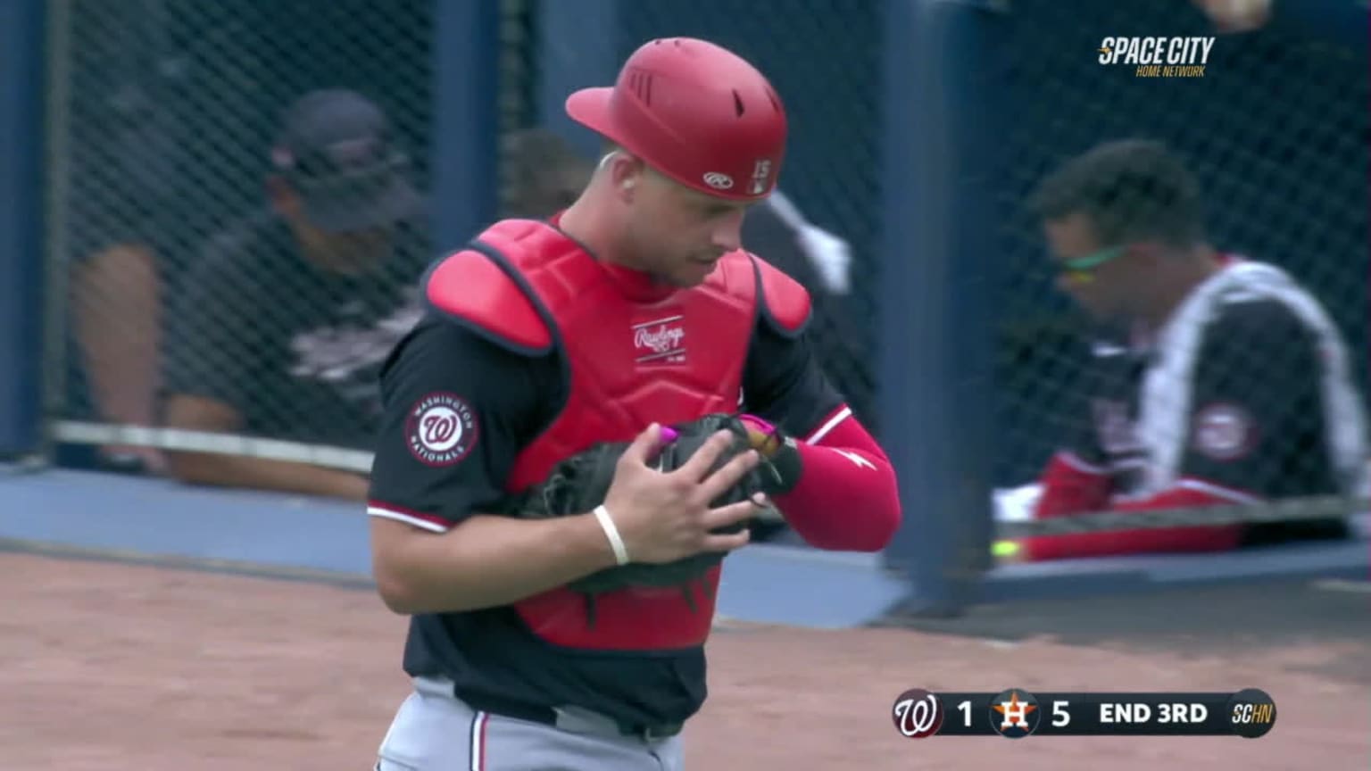 Riley Adams makes a basket catch in the 3rd inning | 03/09/2024 | Washington Nationals