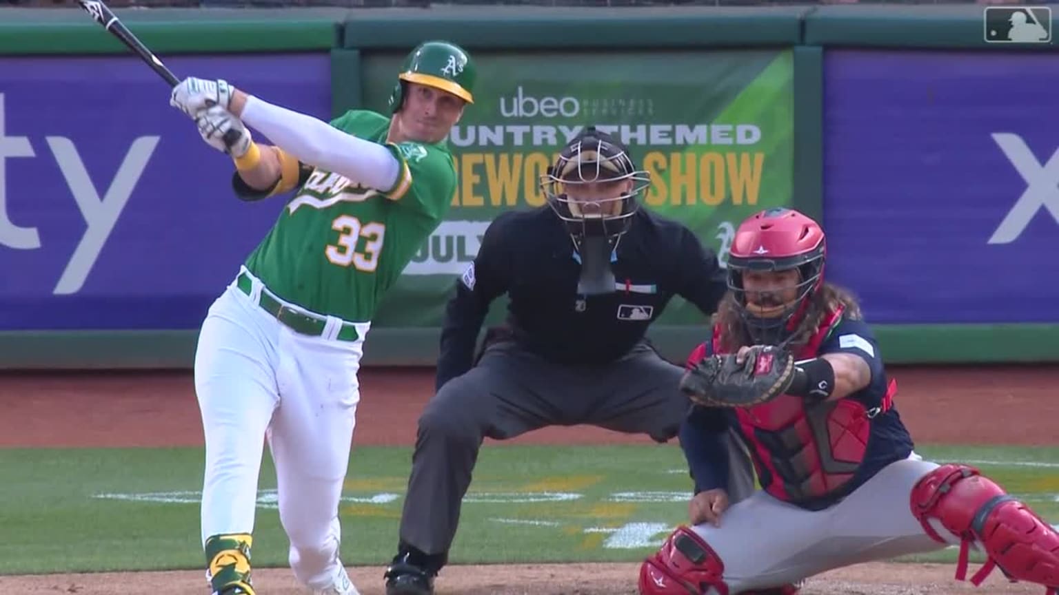 JJ Bleday clobbers a two-run home run to center field | 07/18/2023 | Athletics