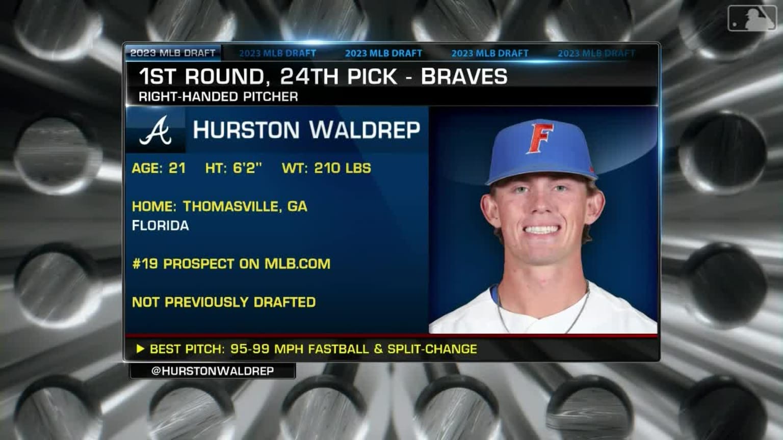 Draft 2023: Braves select P Hurston Waldrep No. 24 | 07/10/2023 ...