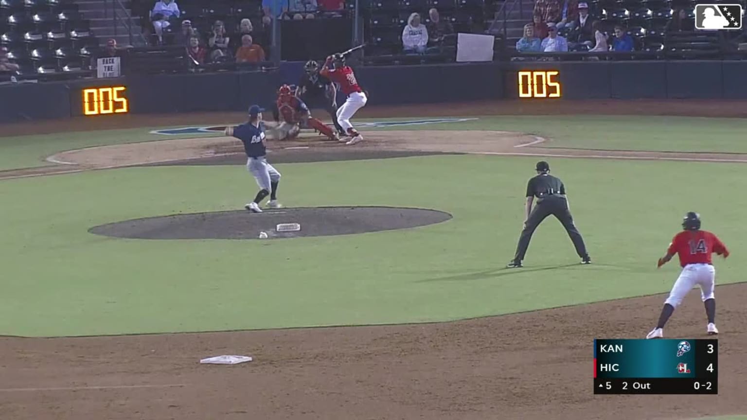 Paulino Santana singles on a line drive to left fielder Derek Cerda ...