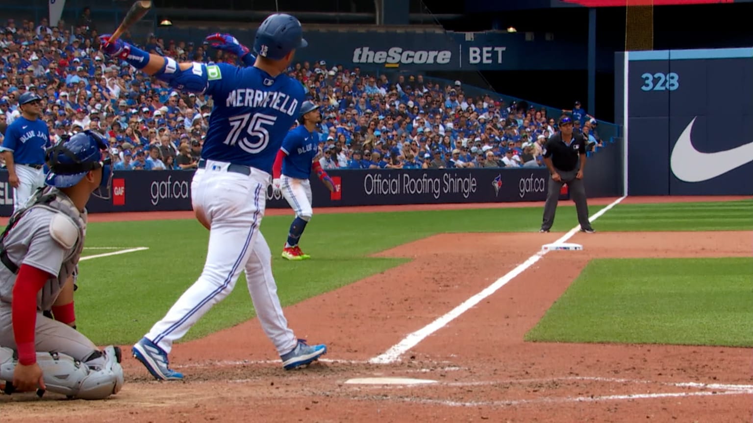 Whit Merrifield lifts an RBI single to left field | 08/13/2023 ...