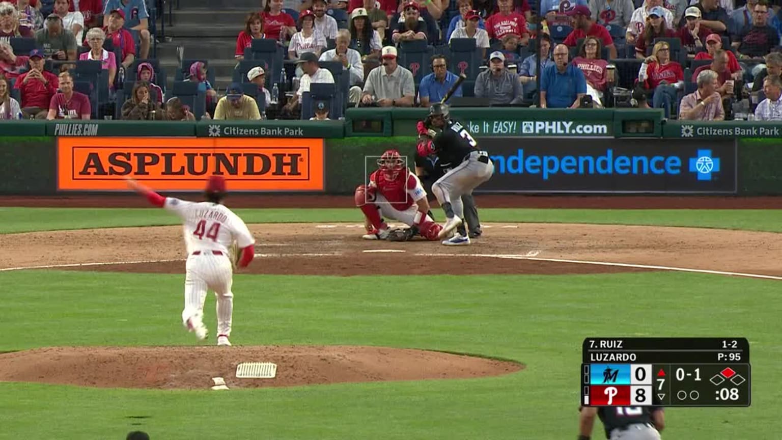 Jesús Luzardo In play, run(s) to Esteury Ruiz | 06/16/2026 | Miami Marlins