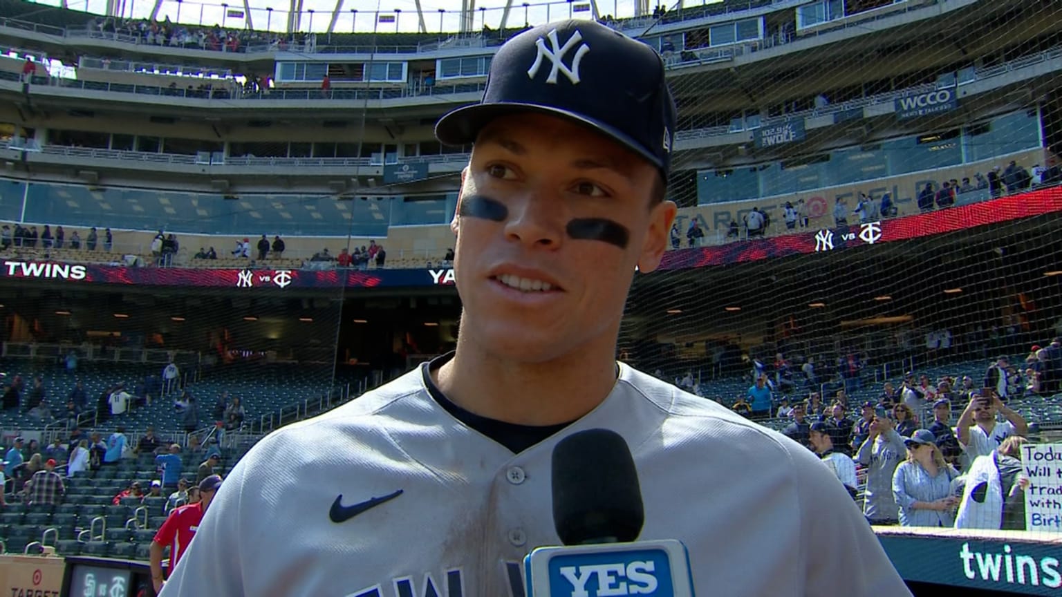 Aaron Judge discusses the Yankees win on his birthday | 04/26/2023 ...