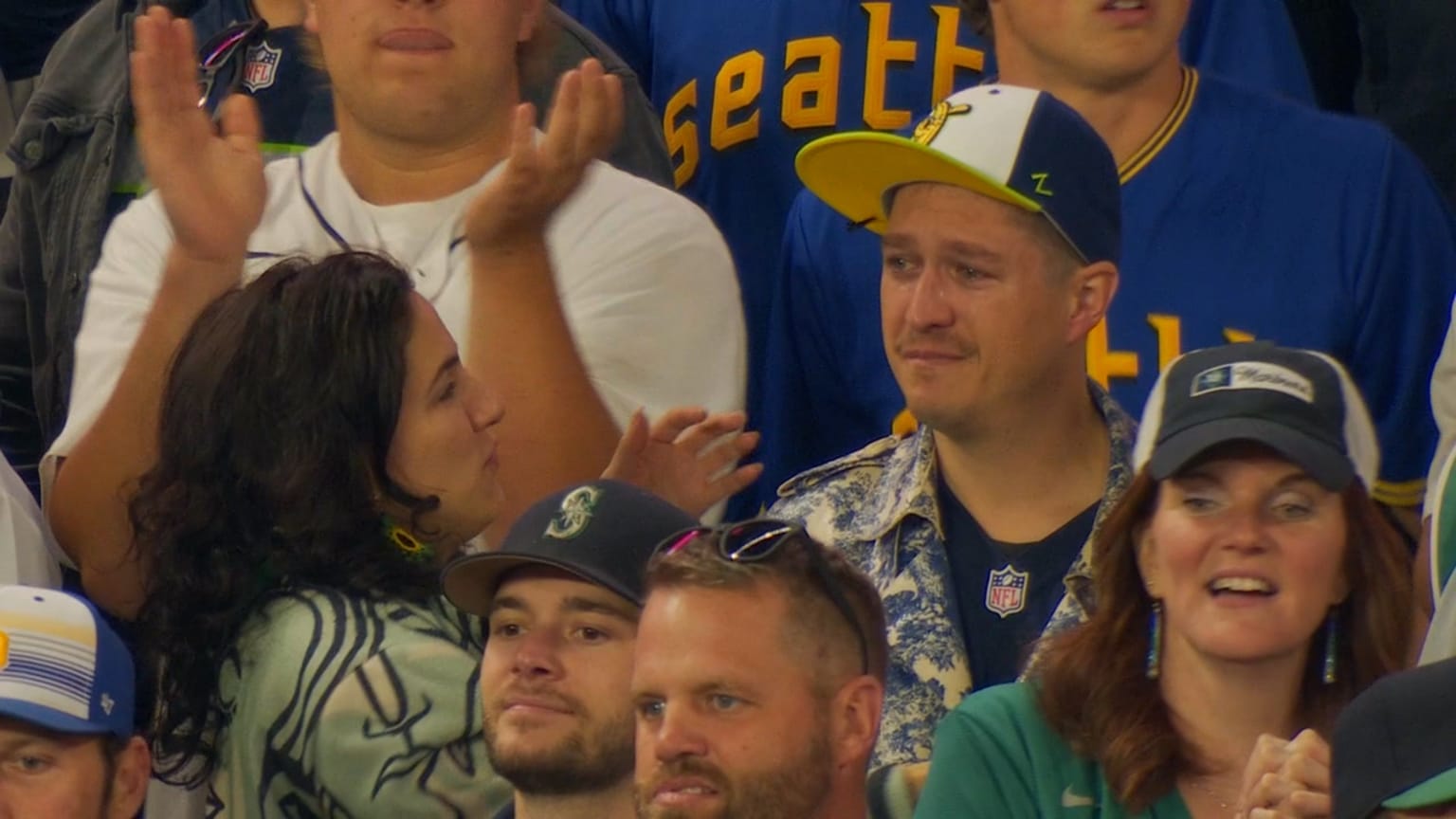 Mariners fan gets emotional watching home playoff win | 10/05/2025 ...