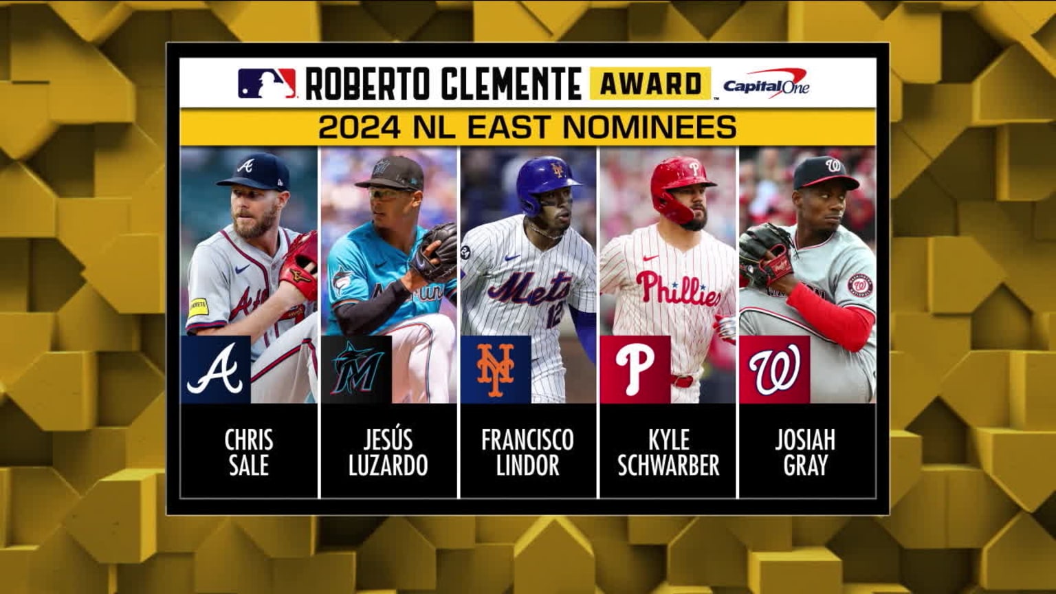 NL East nominees for the Roberto Clemente Award | 09/09/2024 | Atlanta ...