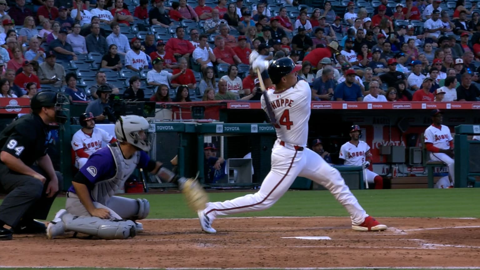 Data Viz: Logan O'Hoppe's home run | 08/01/2024 | Los Angeles Angels