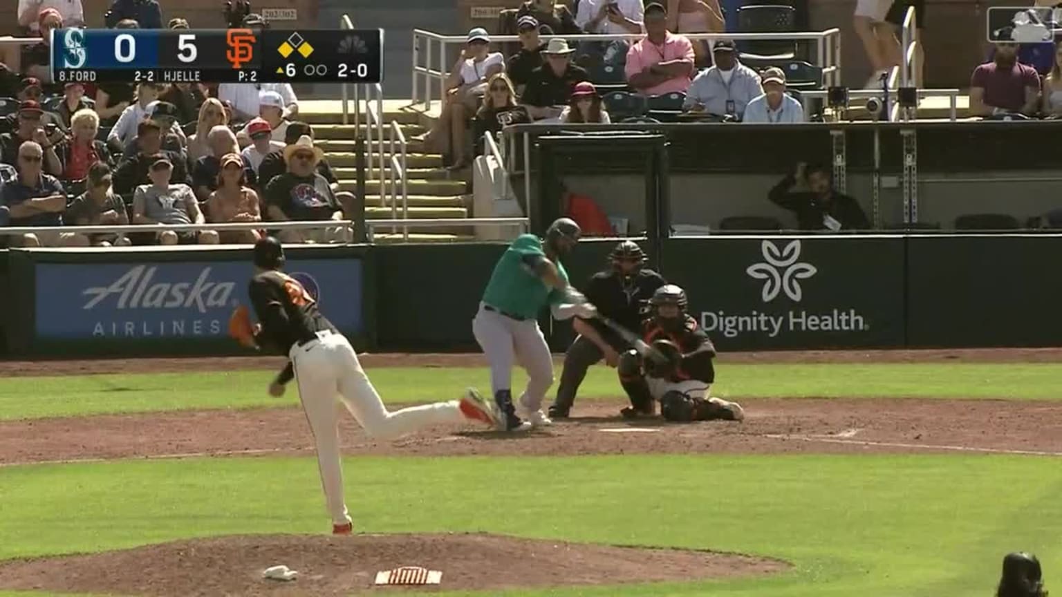 Mike Ford hits an RBI single to center field | 03/25/2023 | Seattle ...