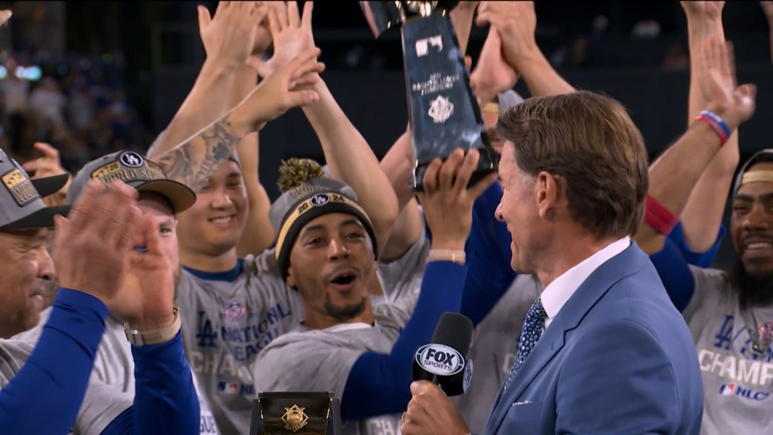 Dodgers are presented with the NLCS trophy | 10/20/2024 | MLB.com