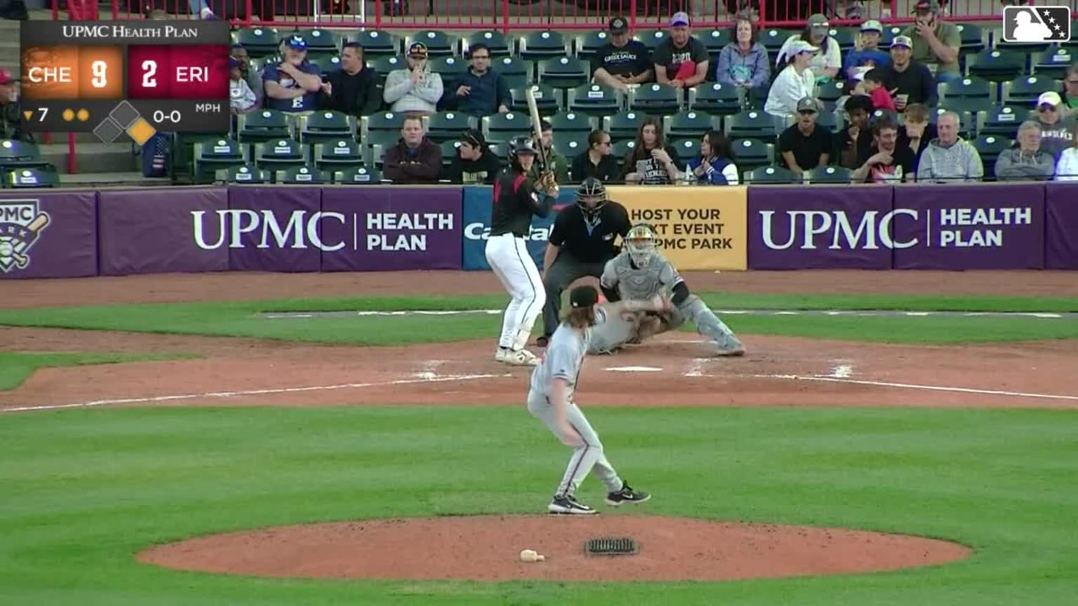 Brett Callahan doubles (10) on a sharp line drive to right fielder ...