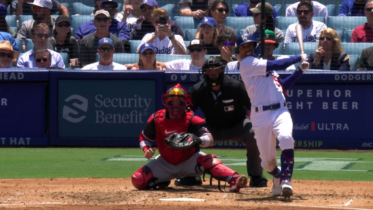 Mookie Betts lines an RBI single to center field | 05/17/2023 | Los ...