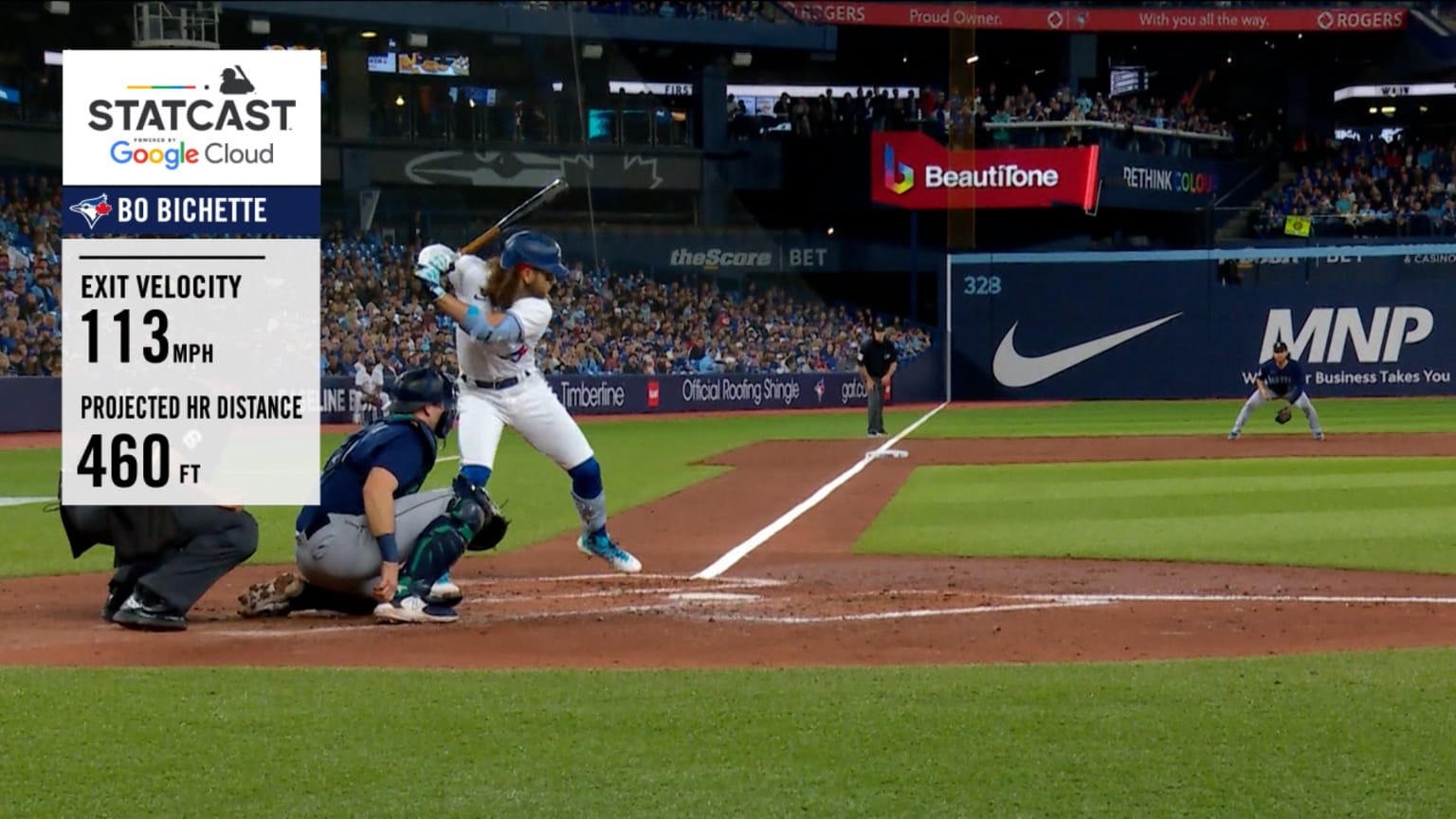 Bo Bichette hits a 113 mph HR a total of 460 feet | 04/30/2023 | San ...