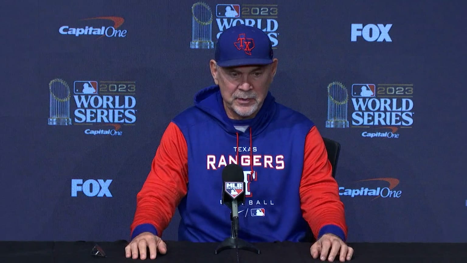 Bruce Bochy talks managing in the World Series | 10/25/2023 | Texas Rangers