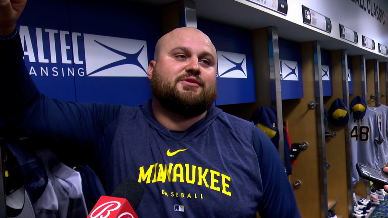 Rowdy Tellez on pitching and clinching a playoff spot | 09/22/2023 ...