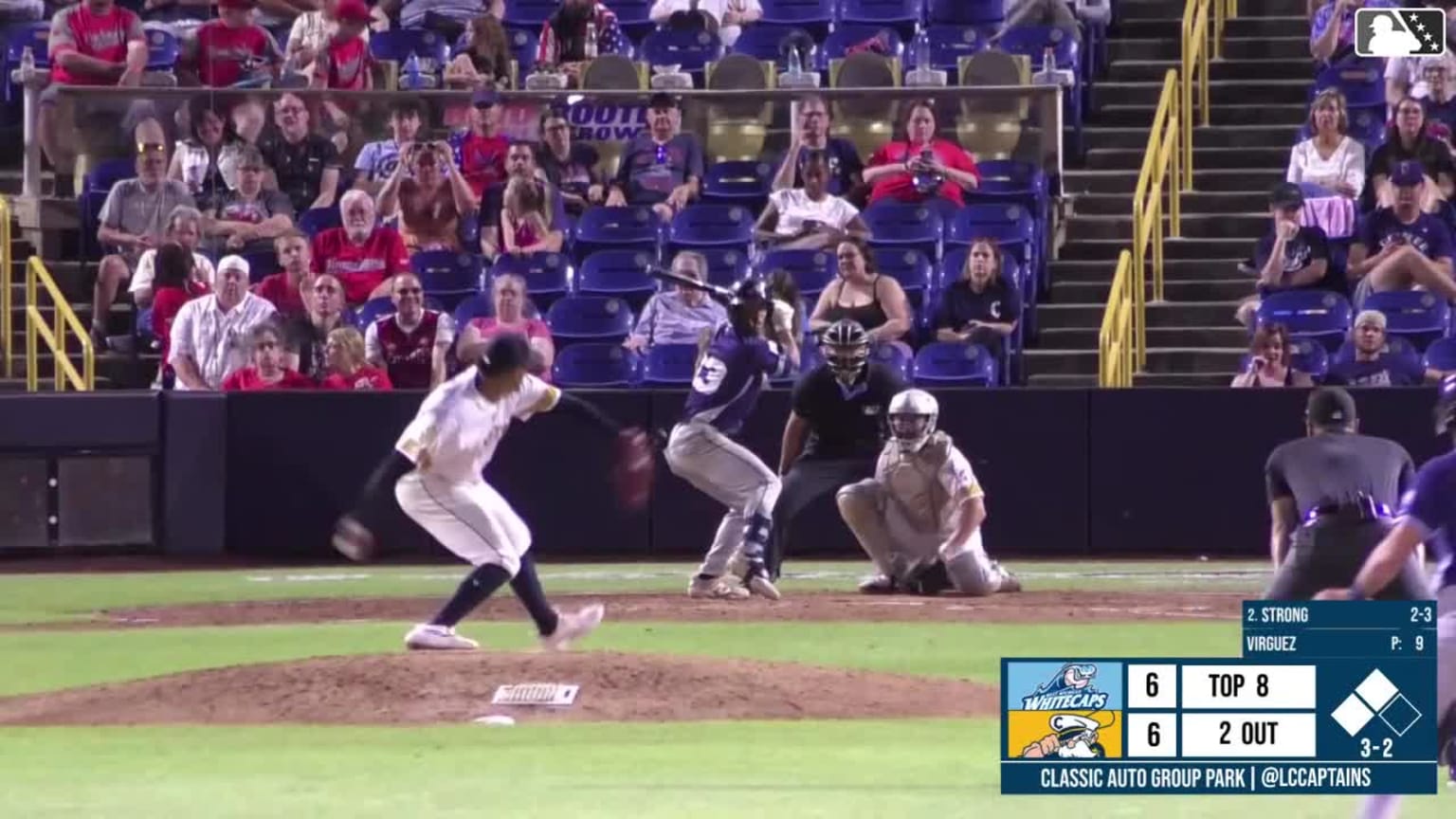 Jackson Strong triples (2) on a line drive to right fielder Jace ...