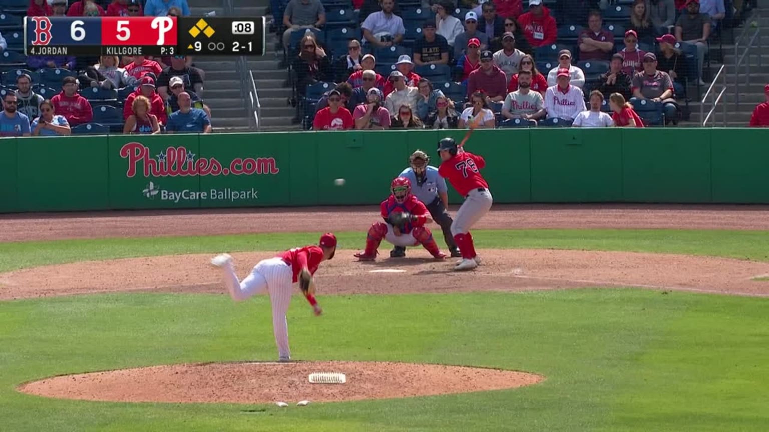 Blaze Jordan lines an RBI single to left field | 03/19/2023 | Boston ...