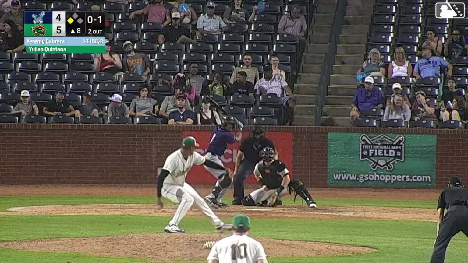 Yeremy Cabrera singles on a ground ball to right fielder Josh Tate. Eli ...