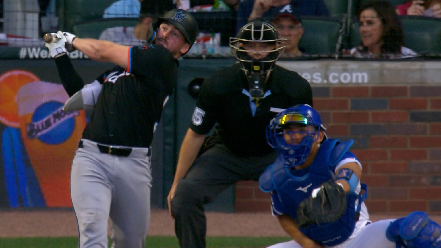 Liam Hicks' first career extra-base hit | 04/05/2025 | Miami Marlins