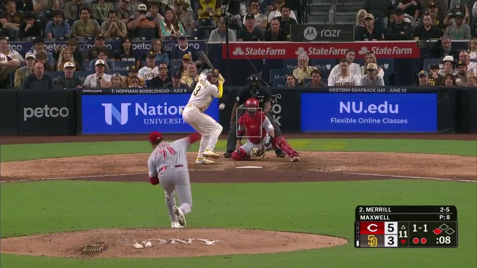 Jackson Merrill flies out to center fielder Dane Myers. | 06/09/2026 ...