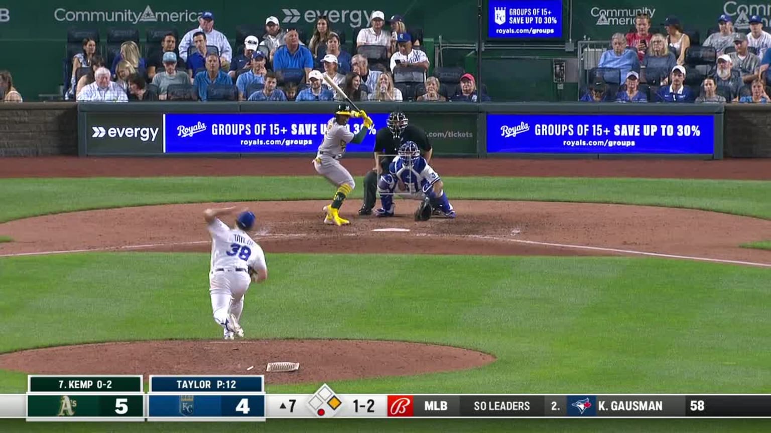 Tony Kemp lines into a force out, center fielder Jackie Bradley Jr. to ...