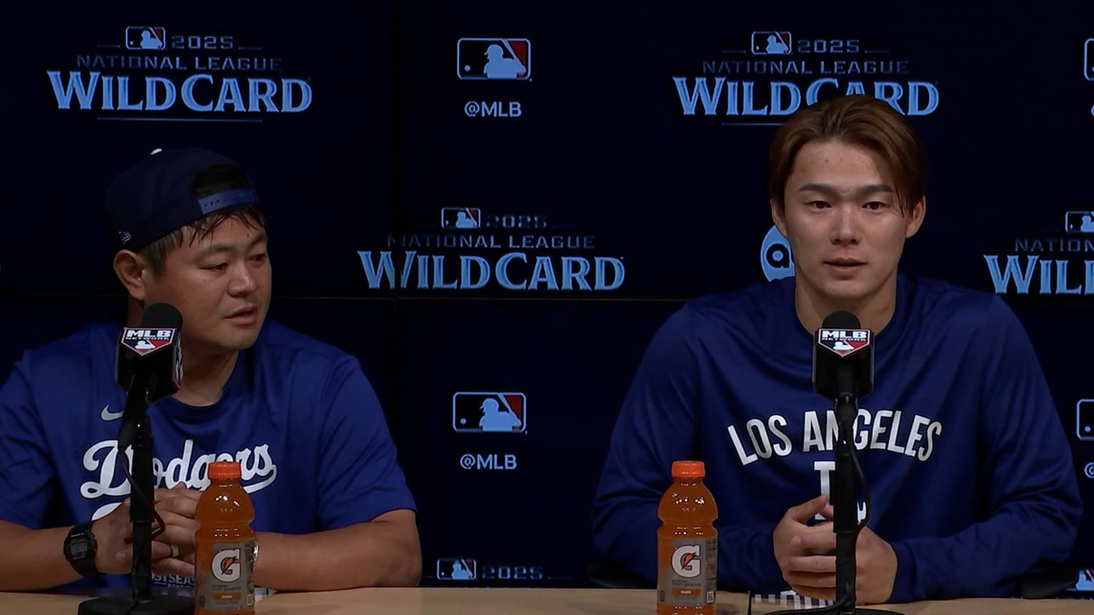 Yoshinobu Yamamoto discusses settling into WC Game 2 | 10/01/2025 | Los ...