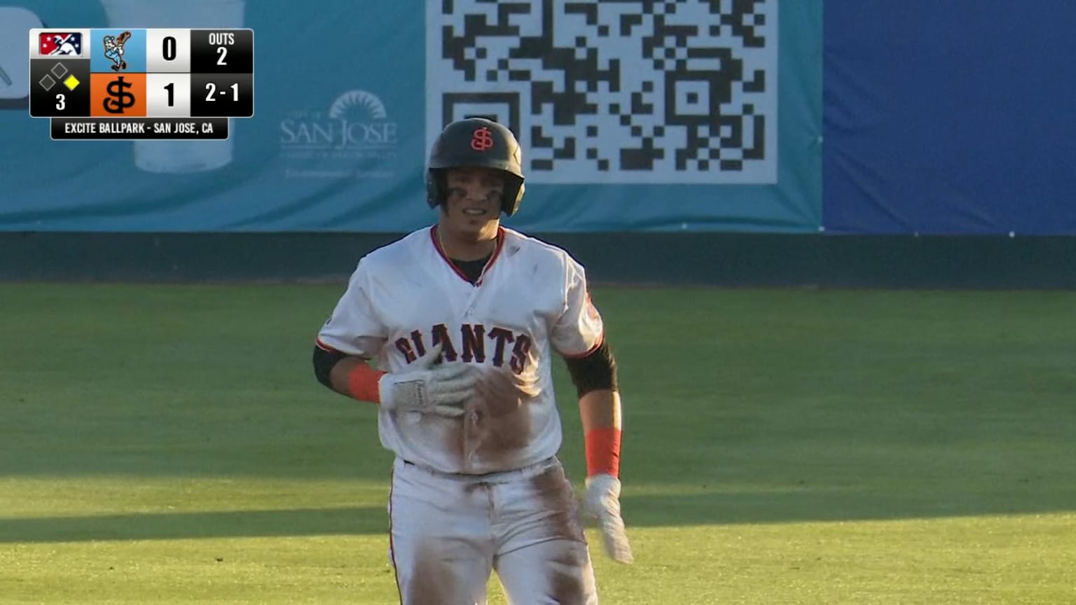 Giants prospect Onil Perez swipes his first base | 04/20/2023 | MLB.com