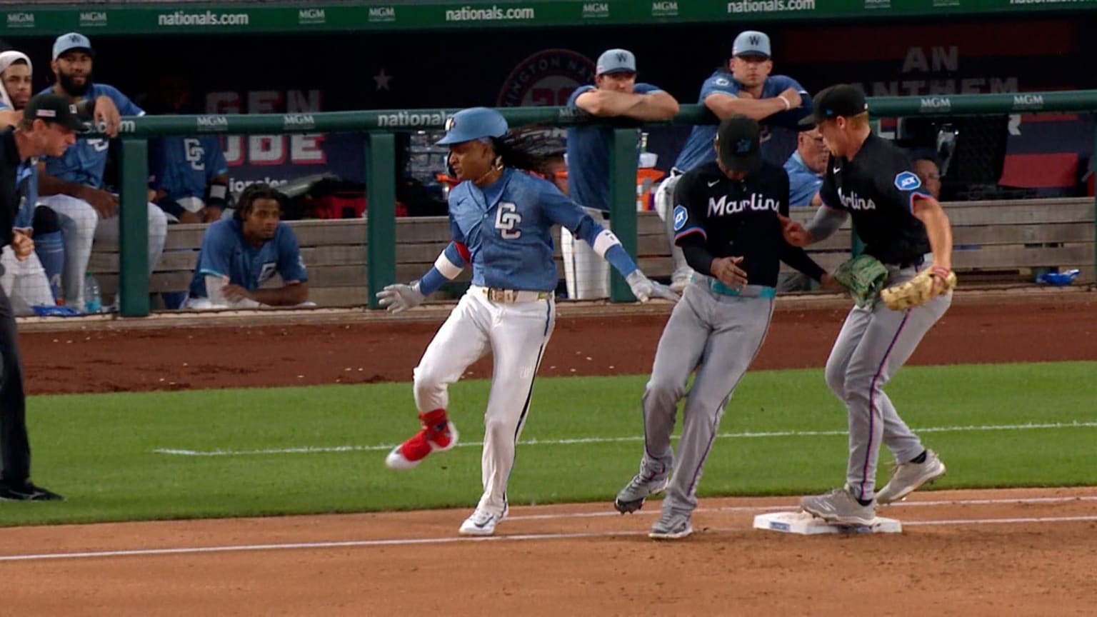 Edward Cabrera collides with CJ Abrams, exits in 4th | 06/13/2025 | MLB.com