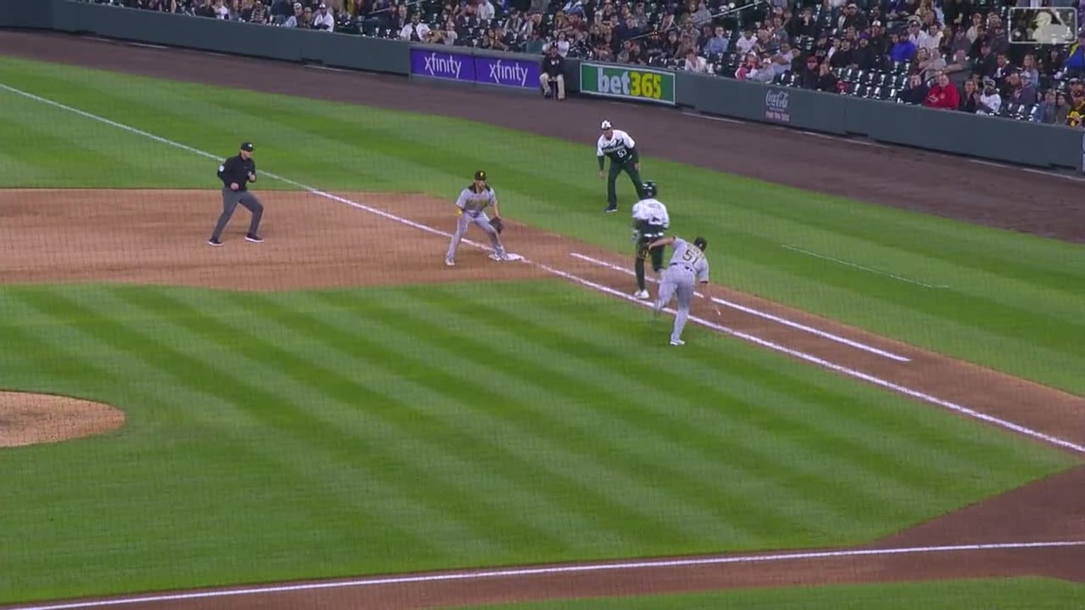 Bednar's throws to first, call confirmed after review | 04/18/2023 ...