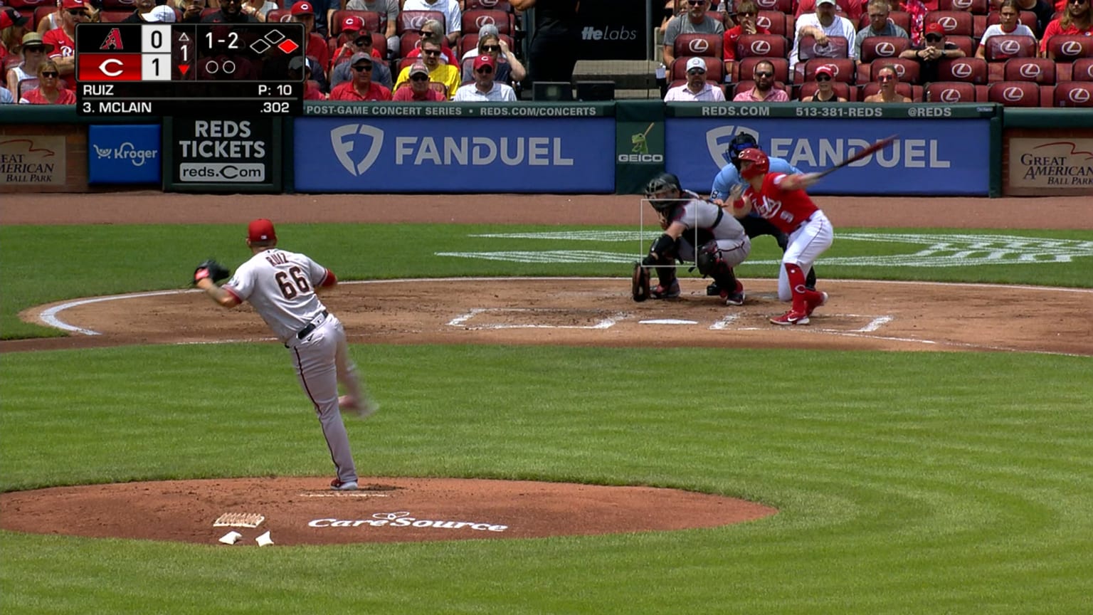 José Ruiz strikes out Matt McLain in the 1st inning | 07/23/2023 ...