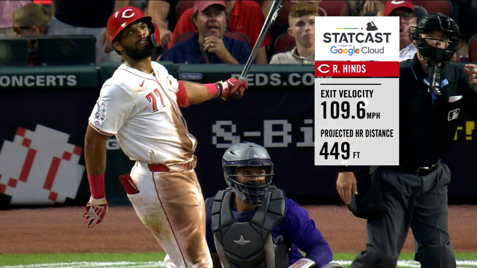 Rece Hinds smashes a 449-foot home run | 07/08/2024 | Cincinnati Reds
