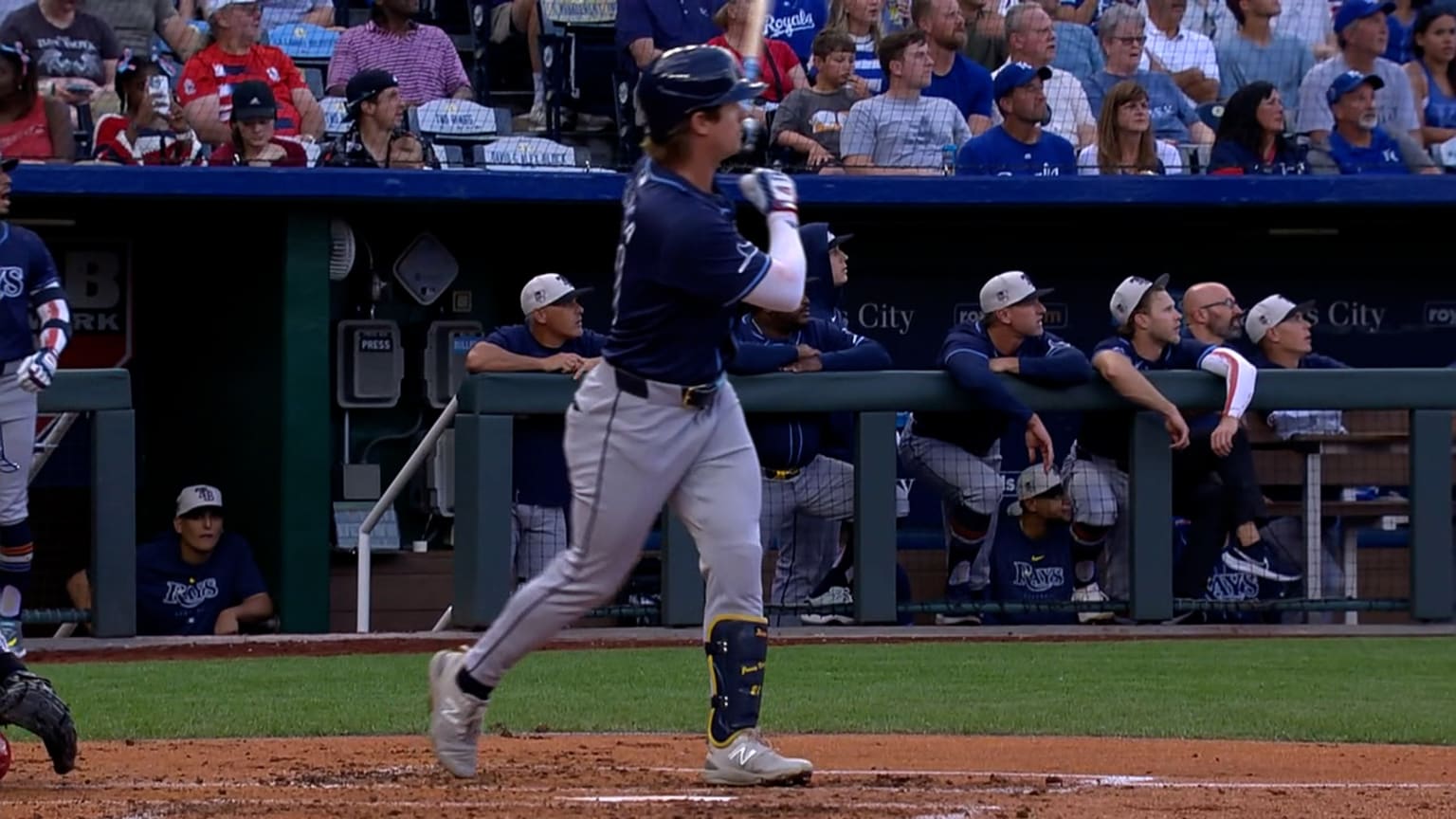 Jonny DeLuca pega batazo de cuatro esquinas | 04/07/2024 | Los Rays de ...