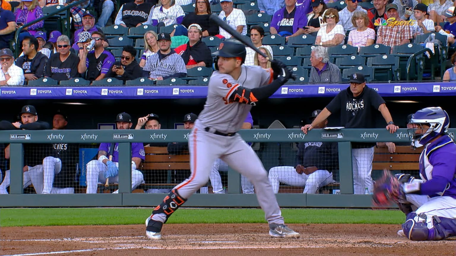 Patrick Bailey lines an RBI triple deep into center | 06/06/2023 | San ...