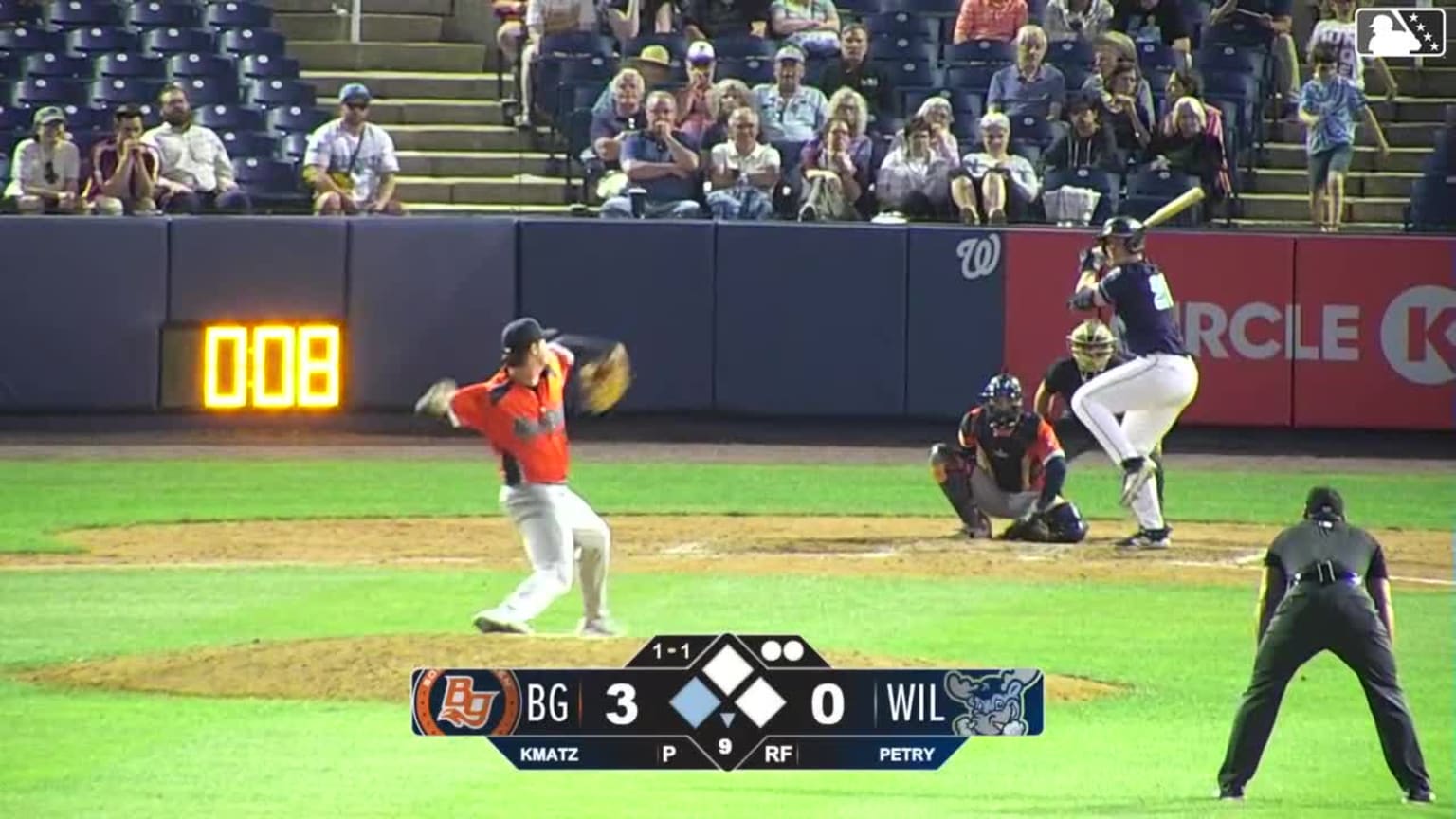 Ethan Petry singles on a line drive to right fielder Theo Gillen. Ronny ...
