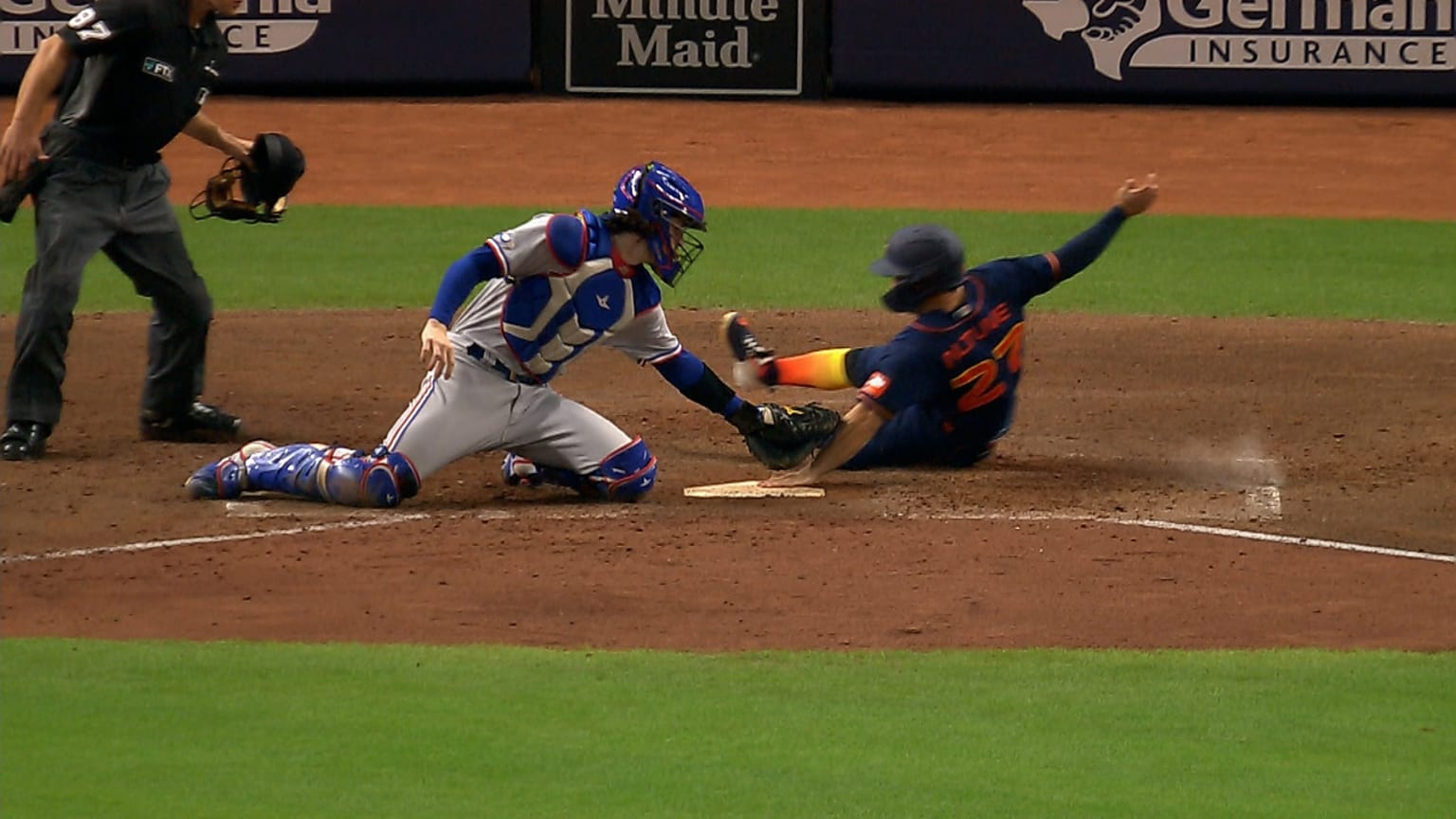 Rangers turn two after Altuve's out call stands | 09/05/2022 | Texas ...