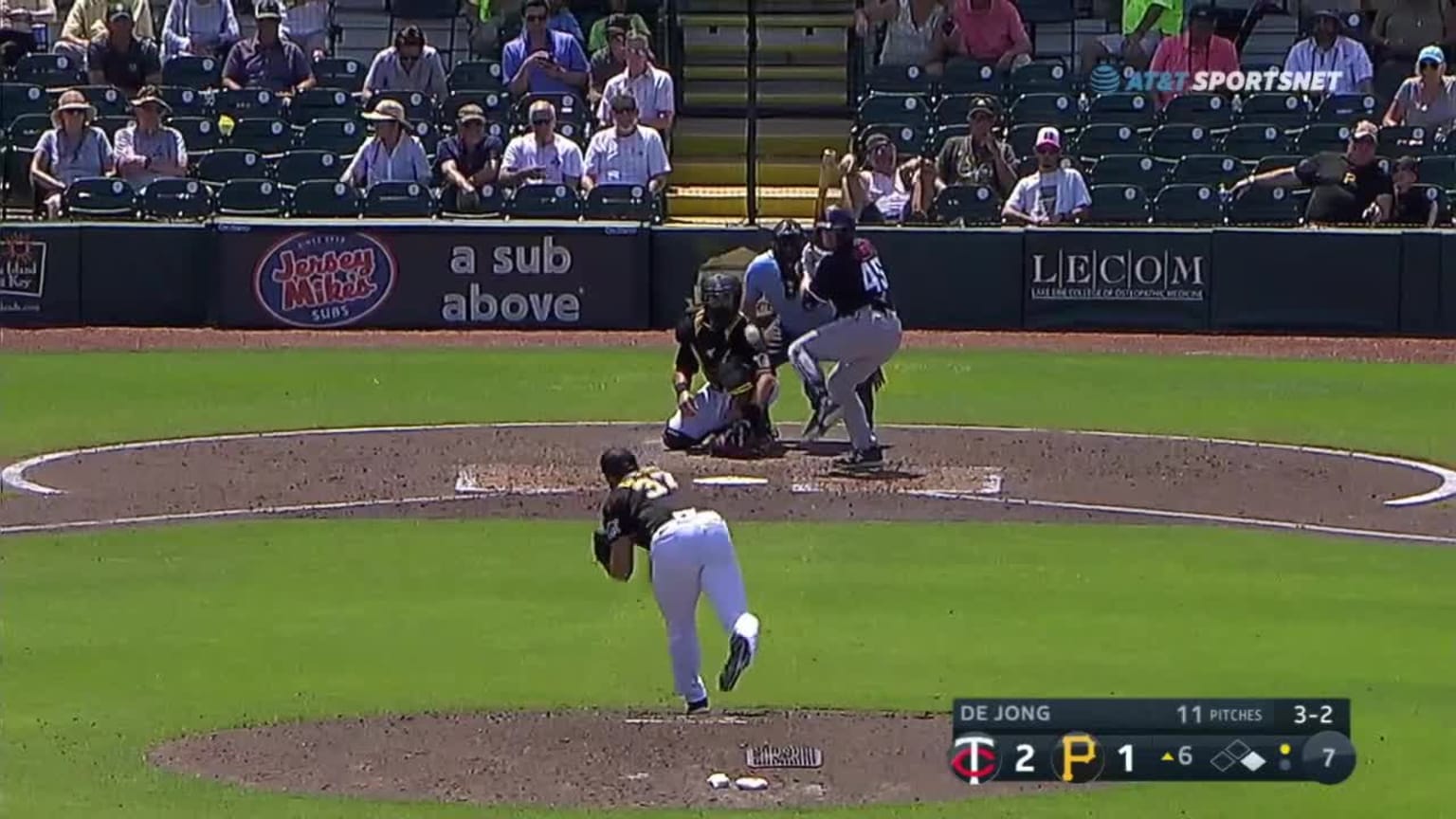 Anthony Prato strikes out swinging, catcher Austin Hedges. Armani Smith ...