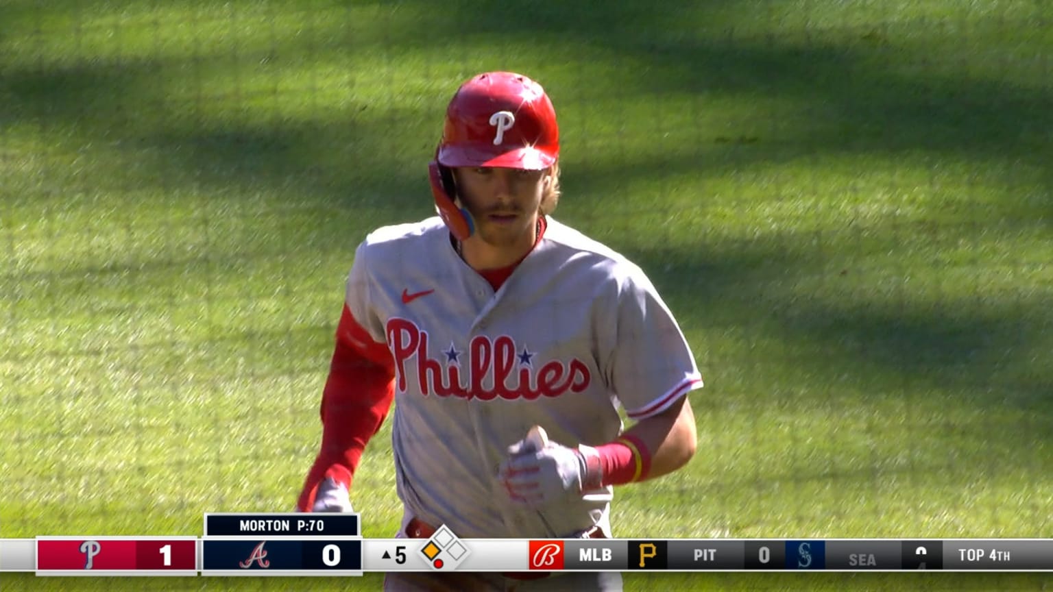 Bryson Stott skies a sacrifice fly to left field | 05/27/2023 | Philadelphia Phillies