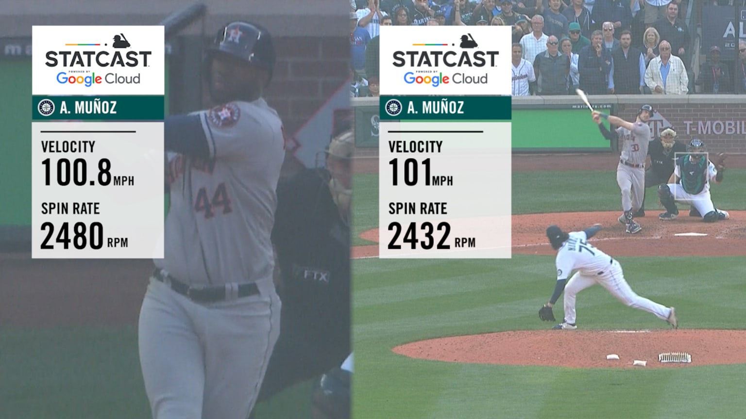 Andrés Muñoz throws two 101 mph K's in Game 3 | 10/15/2022 | Seattle ...