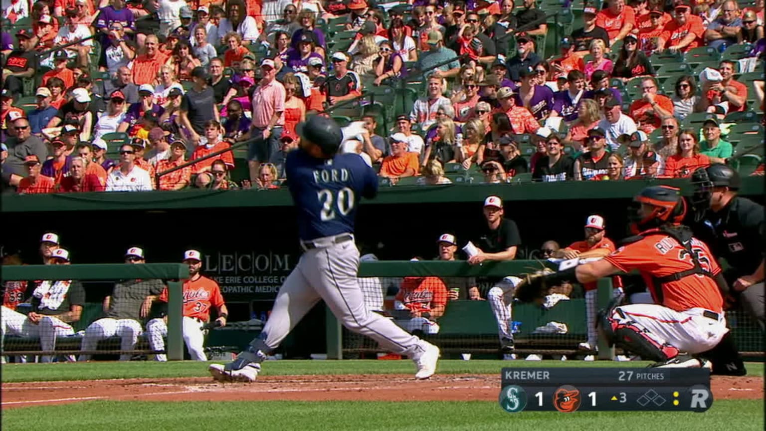 Mike Ford launches a solo home run in the 3rd inning | 06/24/2023 | New ...