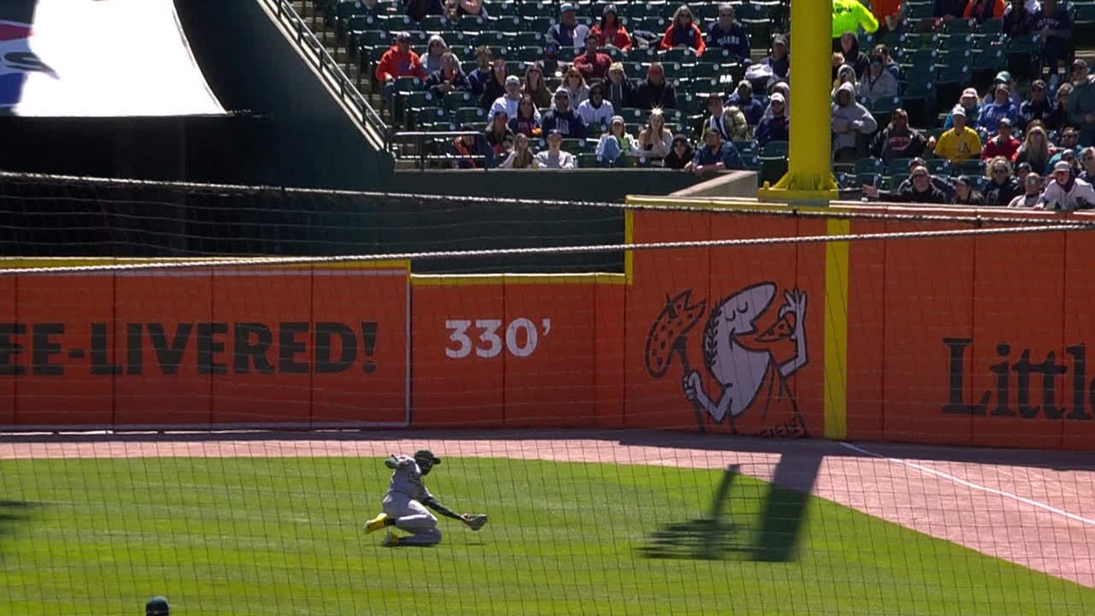 Lawrence Butler makes a sliding catch in right | 04/07/2024 | Athletics