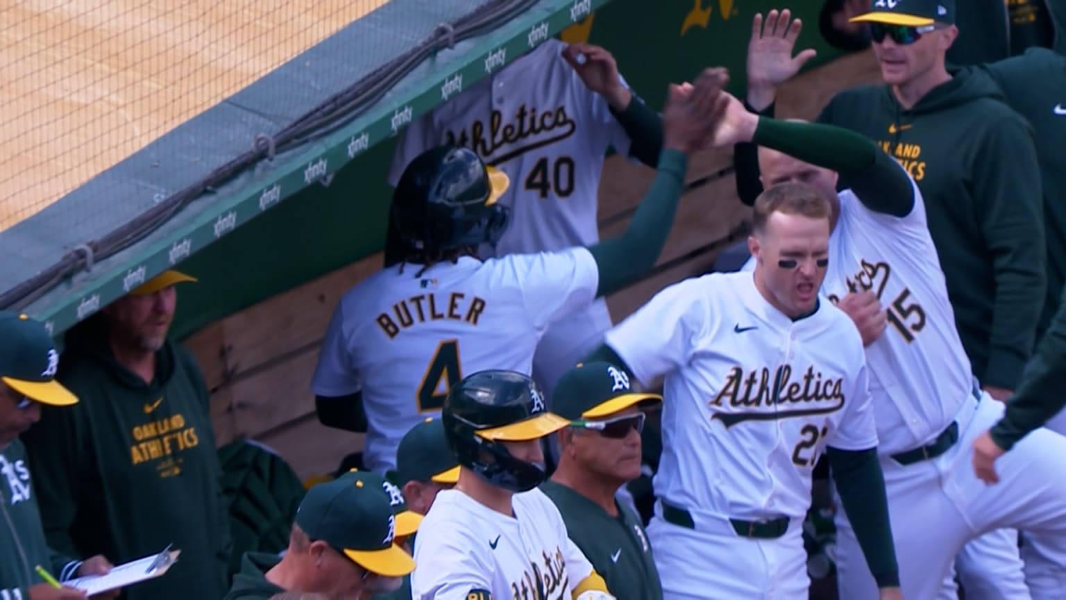 Lawrence Butler scores on a walk | 04/14/2024 | Athletics