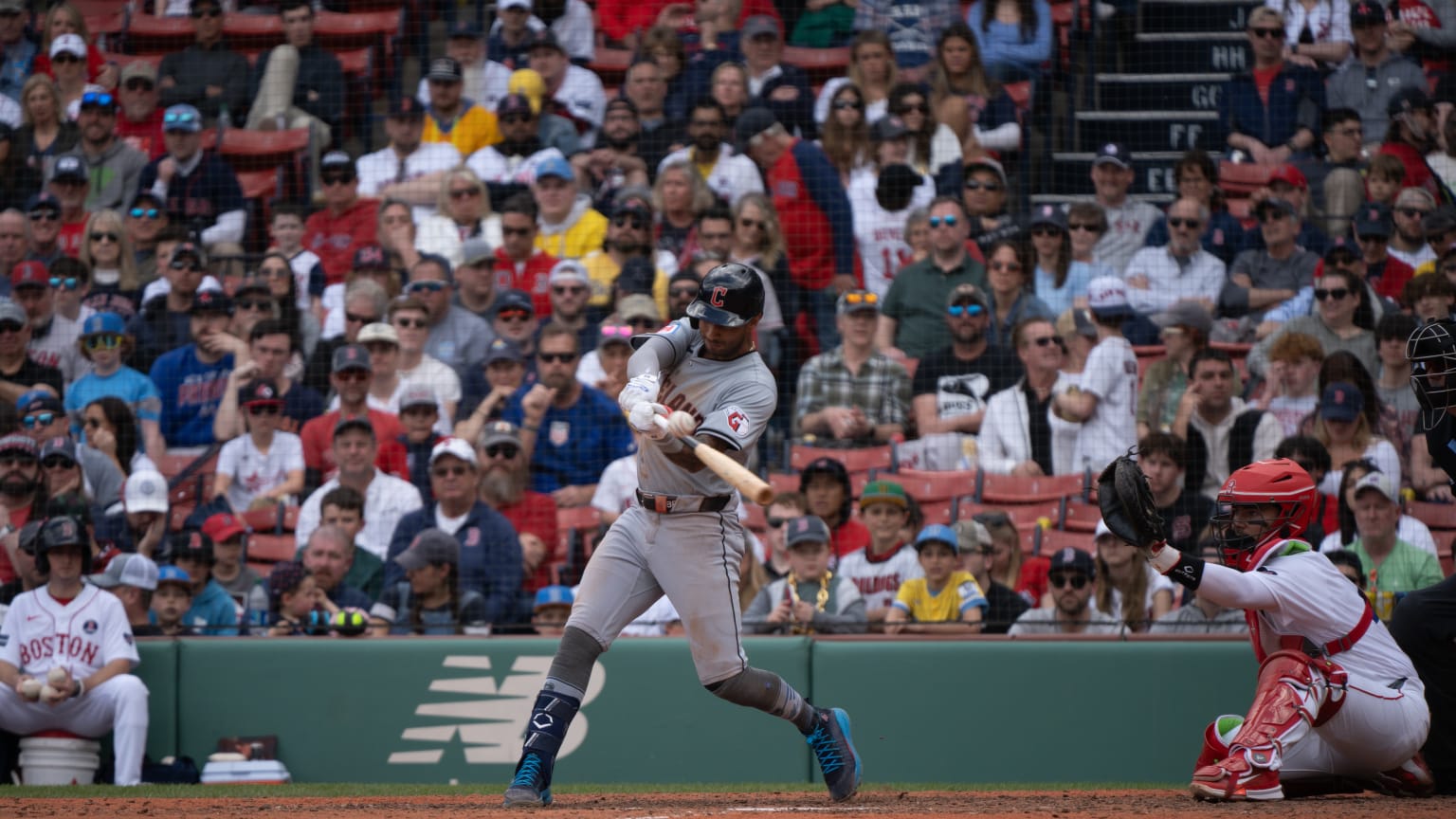 Gabriel Arias his an RBI double off the green monster | 04/15/2024 ...