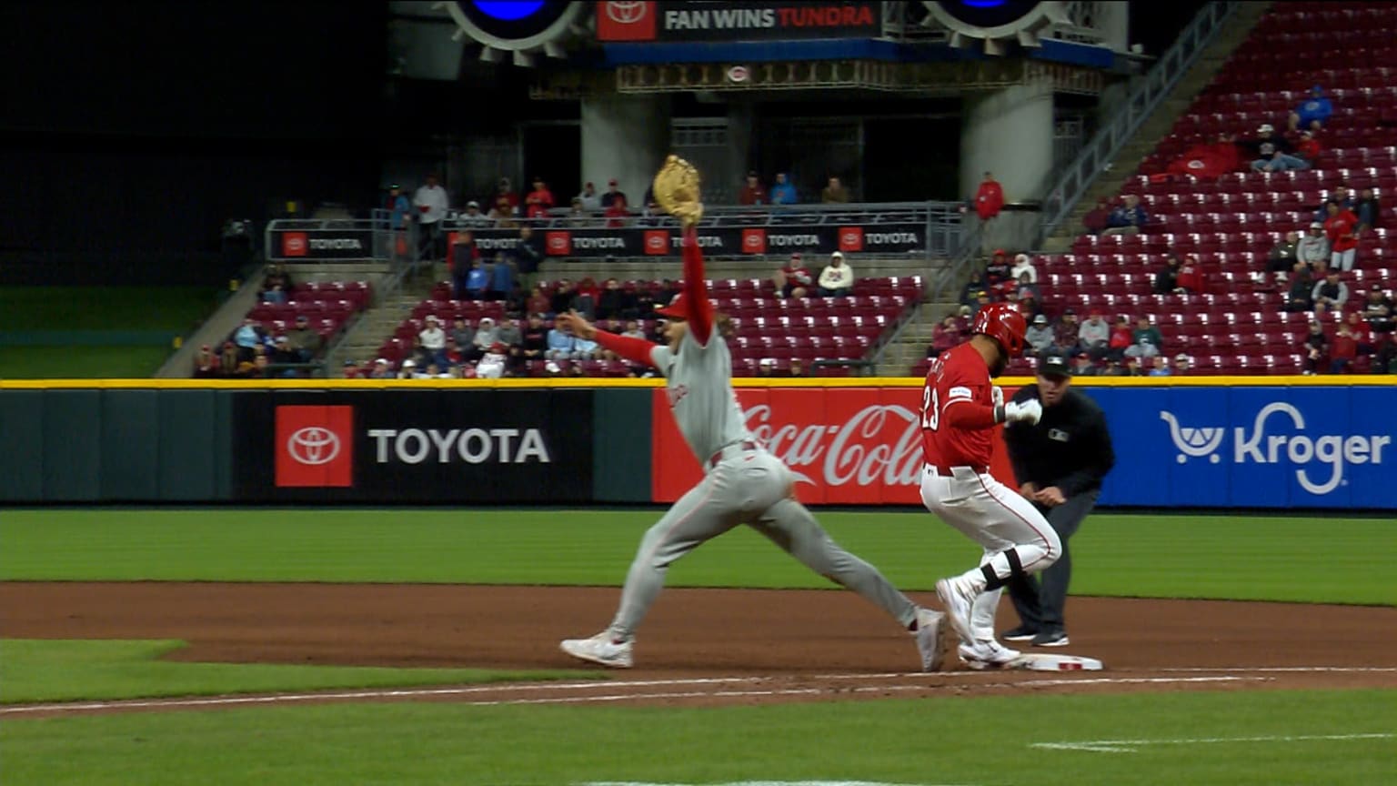 Nick Martini hits an infield single after review | 04/24/2024 ...