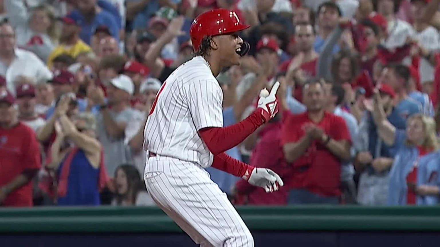 Cristian Pache hits an RBI single in the 4th inning | 10/03/2023 | Philadelphia Phillies