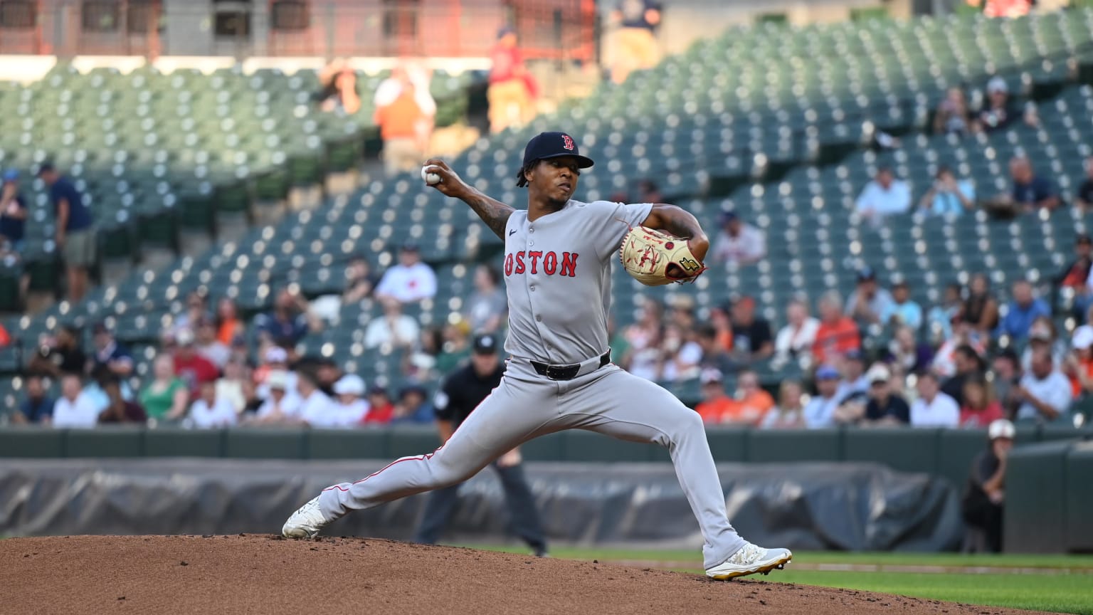 Brayan Bello fans Ryan Mountcastle | 08/27/2025 | Boston Red Sox