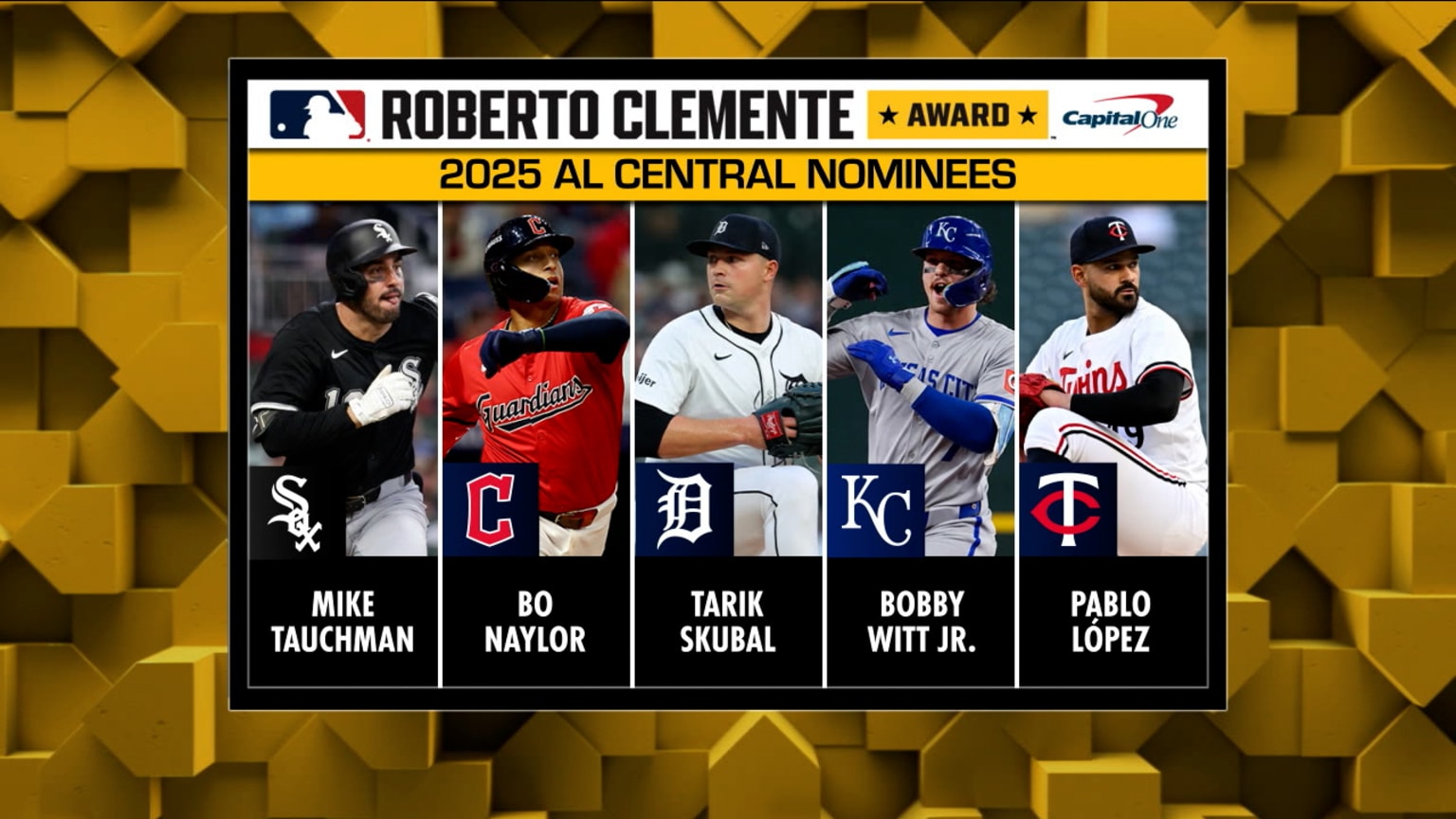 AL Central nominees for 2025 Roberto Clemente Award | 09/15/2025 | New ...