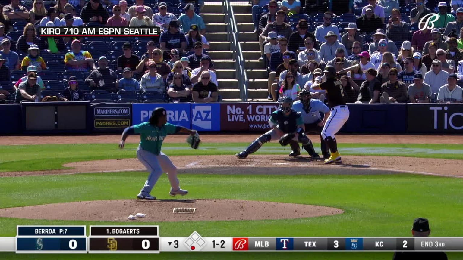 Prelander Berroa strikes out Bogaerts swinging | 02/24/2023 | Seattle ...