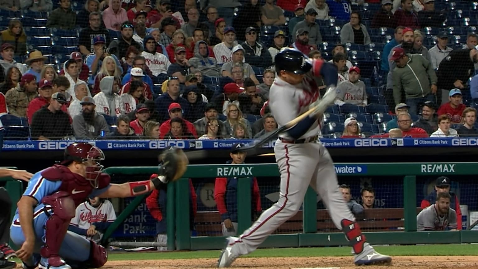 Austin Riley hit by pitch, call stands after review | 09/22/2022 ...