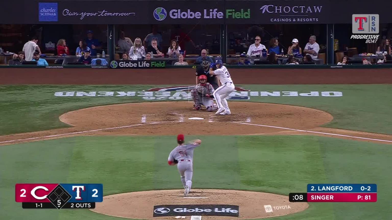 Wyatt Langford's triple in the 5th | 04/03/2026 | Texas Rangers